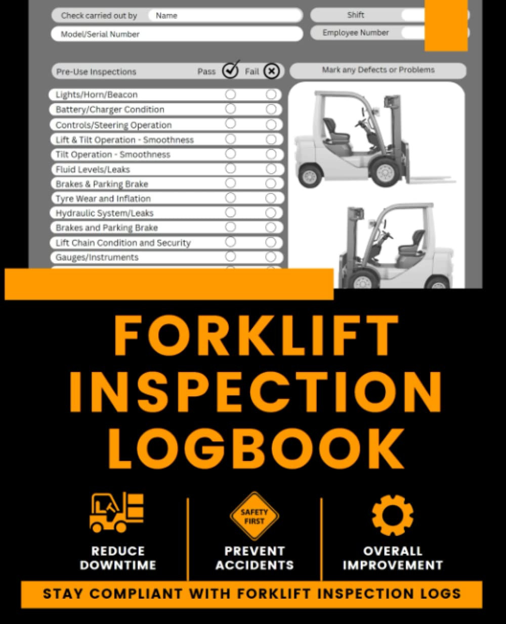 Forklift Check Book for Daily or Pre-use Inspections | 150 pages with ...