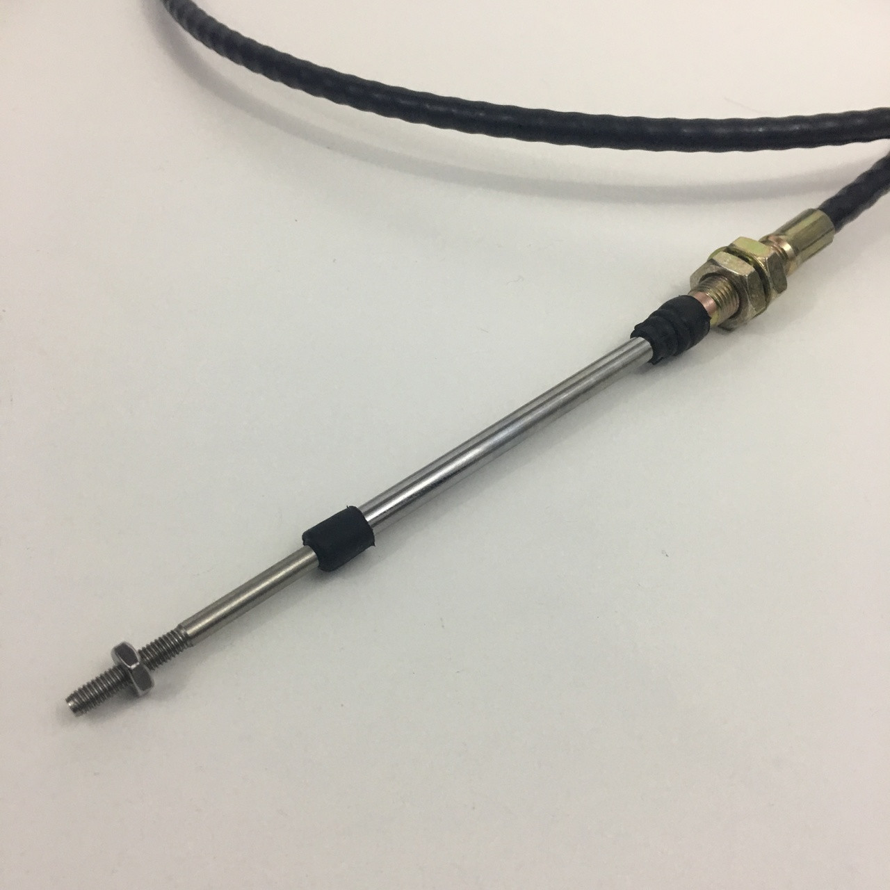 -3 push pull cable 132" long with threaded bulk head mounts on both ...