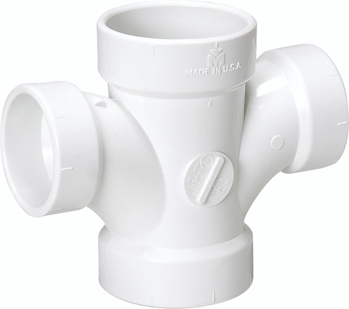 Mueller Industries 92189 DWV PVC DOUBLE SANITARY TEE 3" X 3" X 1-1/2" X ...