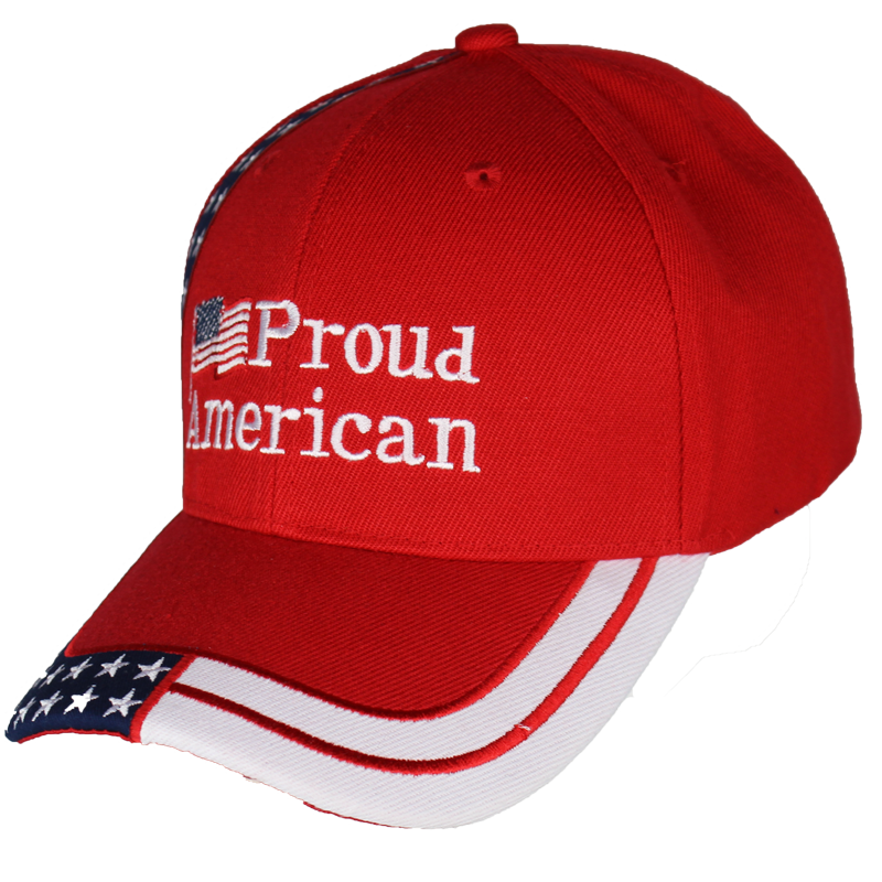 Officially Licensed - Red Embroidered Proud American Cap