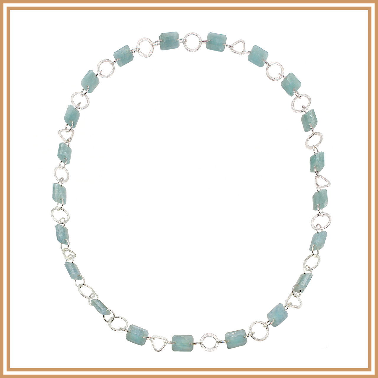 Faceted Aquamarine Rectangle and Sterling Silver Necklace | Shop Custom ...