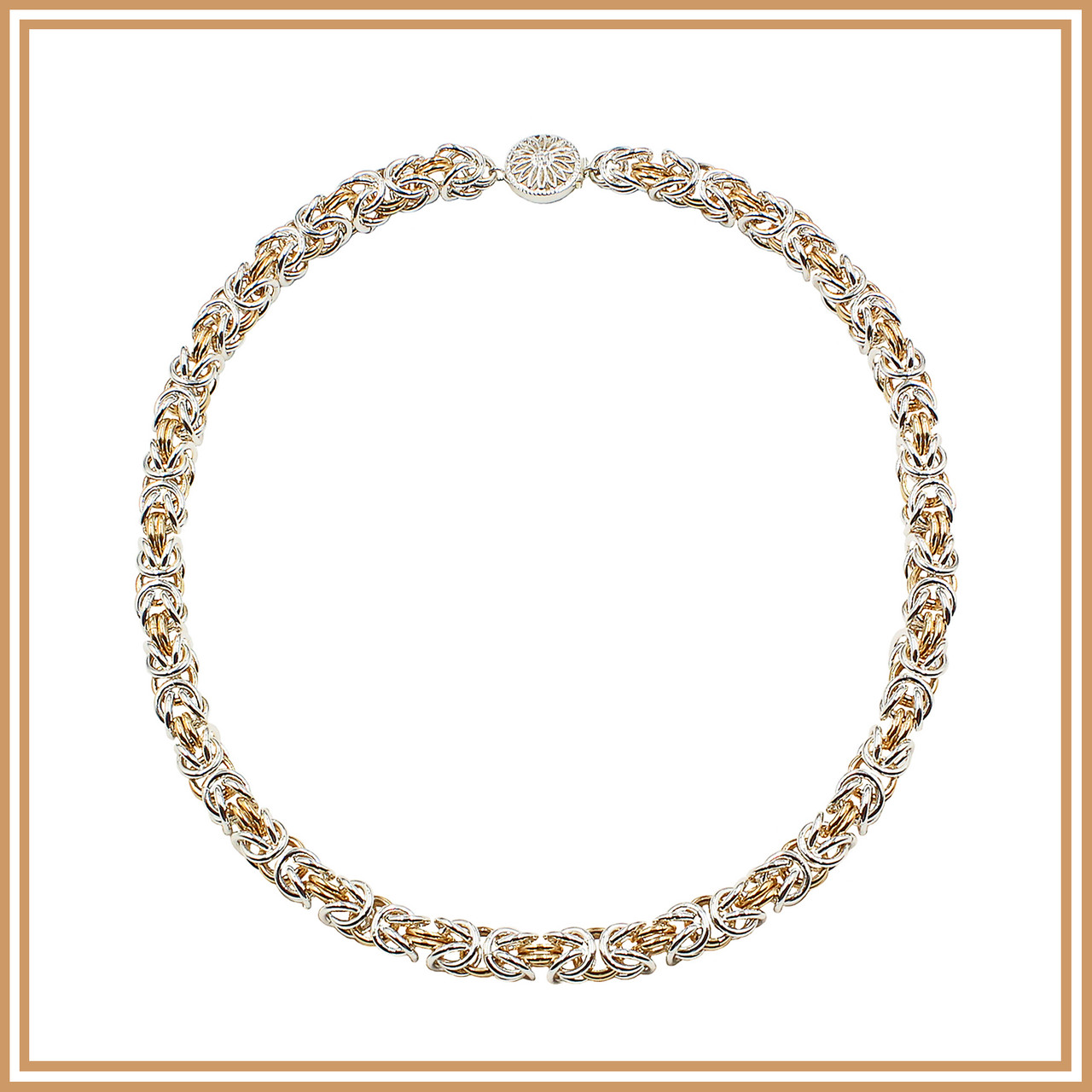Sterling Silver and Gold Byzantine Necklace | Shop Gemstone, Gold and ...