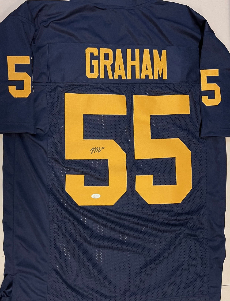 Mason Graham Autographed Custom Blue Jersey - Detroit City Sports