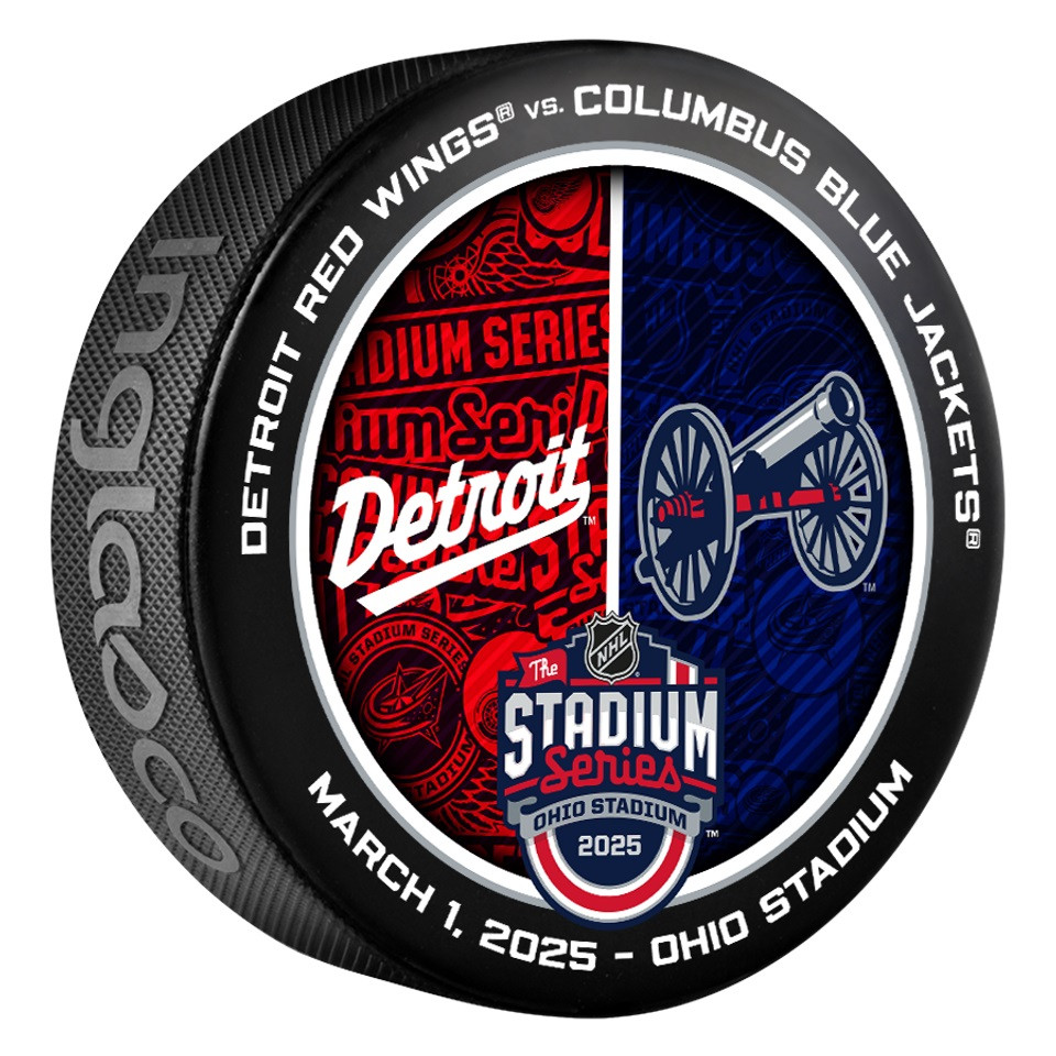 Red Wings vs. Blue Jackets Inglasco 2025 Stadium Series Dueling Logo ...
