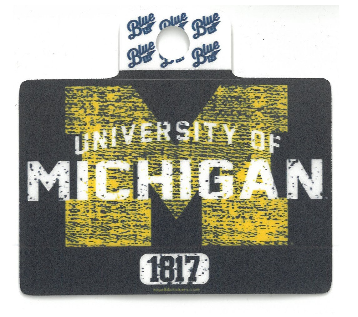 University of Michigan Blue 84 Blue Rectangle Decal - Detroit City Sports