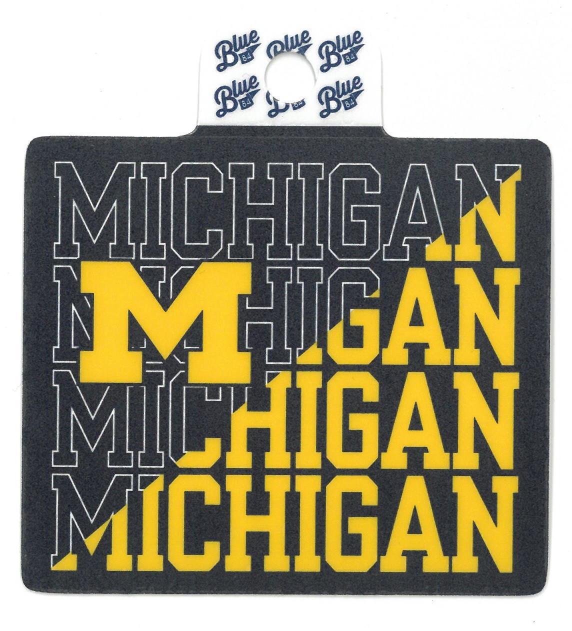 University of Michigan Blue 84 Blue Square Decal - Detroit City Sports