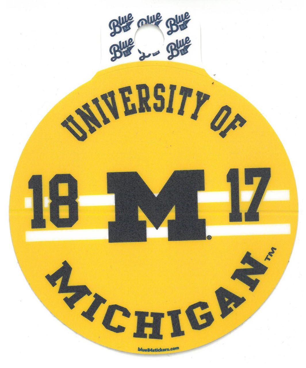 University of Michigan Blue 84 Yellow Circle Decal - Detroit City Sports