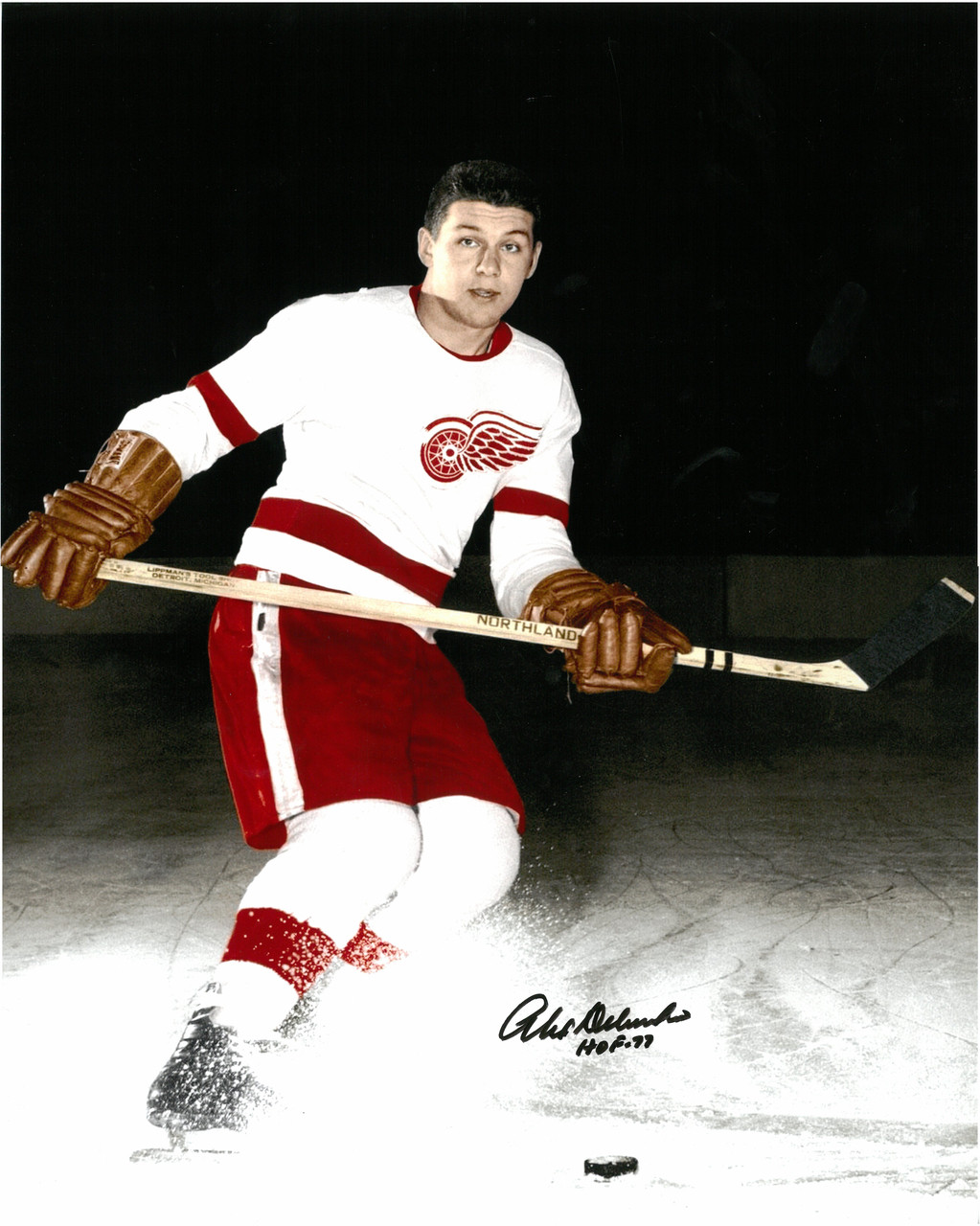 Alex Delvecchio Autographed Detroit Red Wings 16x20 Photo #2 - Posed ...