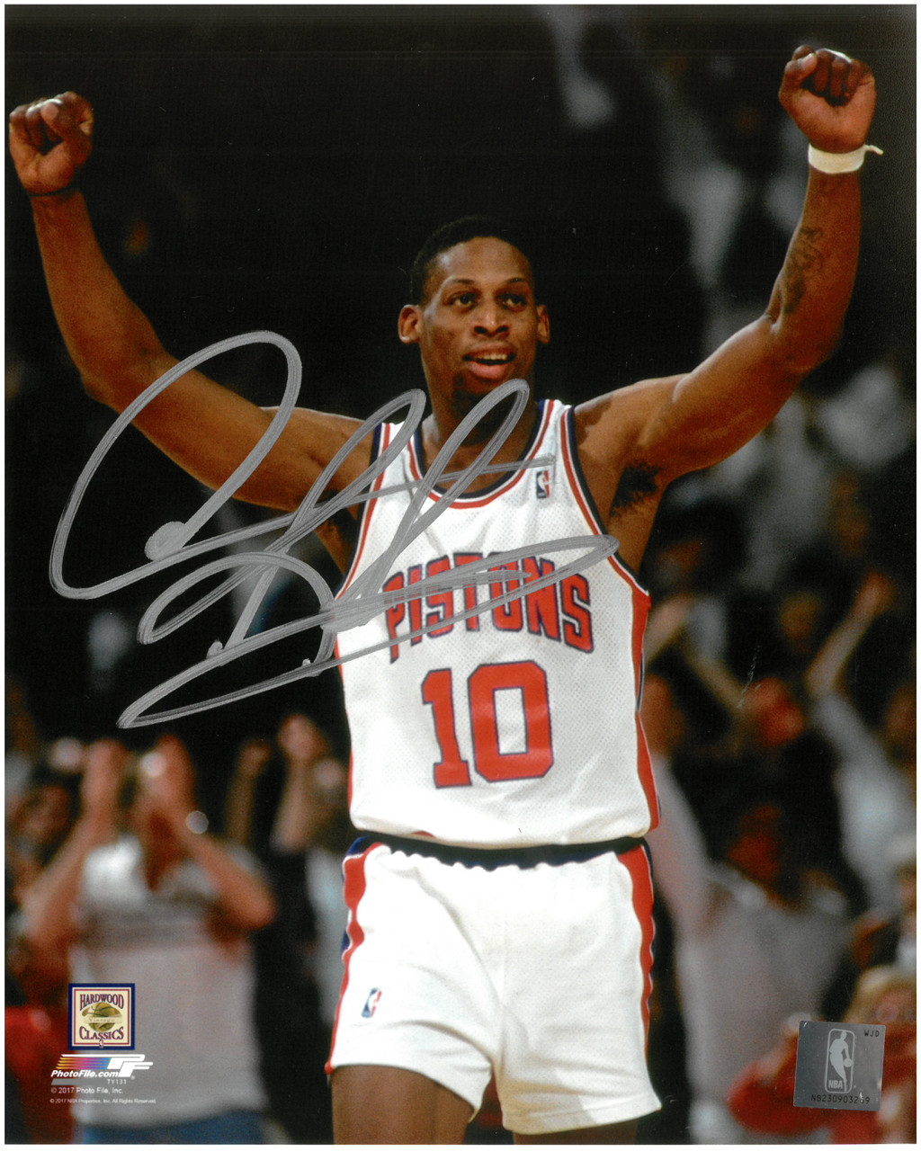 Dennis Rodman Autographed Detroit Pistons 8x10 Photo #2 - Detroit City ...