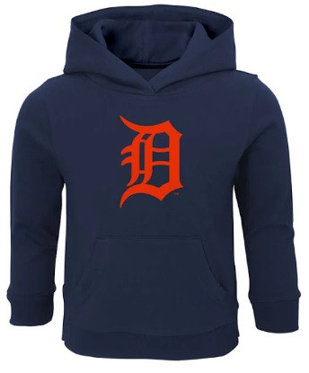 Detroit Tigers Youth Navy Primary Logo Hooded Sweatshirt - Detroit City ...