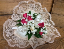 White Satin Heart Casket Pillow - Centerville Florists