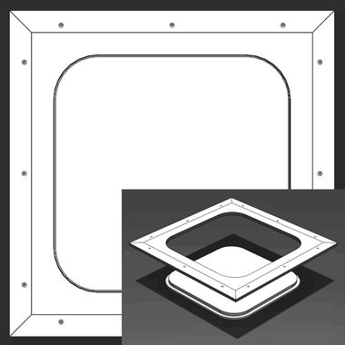 14" x 14" Pop-Out Radius Corner - Access Panel for Ceilings - AccessPanels