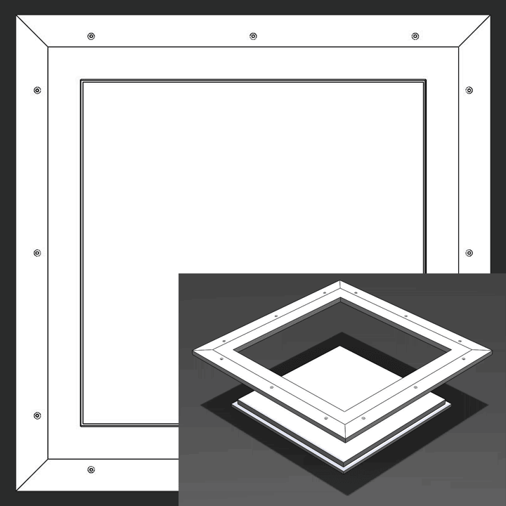 16" x 30" Pop-Out Square Corner - Access Panel for Ceilings - AccessPanels