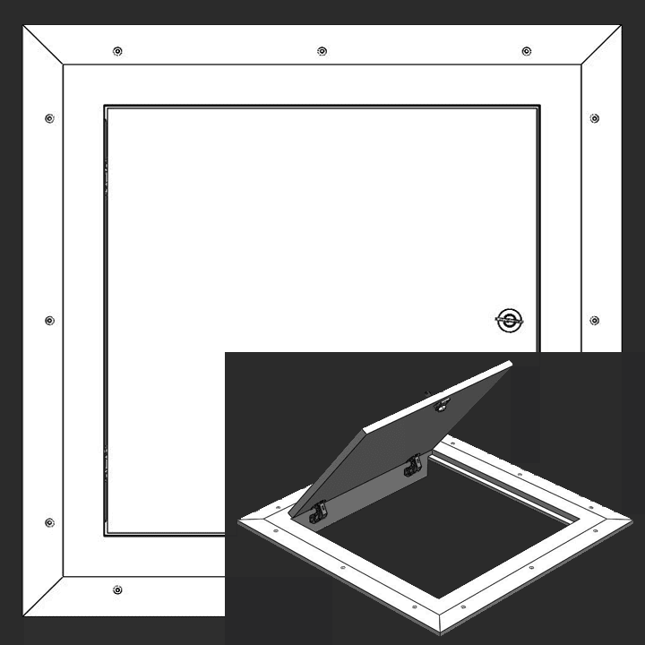 22" x 34" Hinged Square Corner - Access Panel for Ceilings - AccessPanels