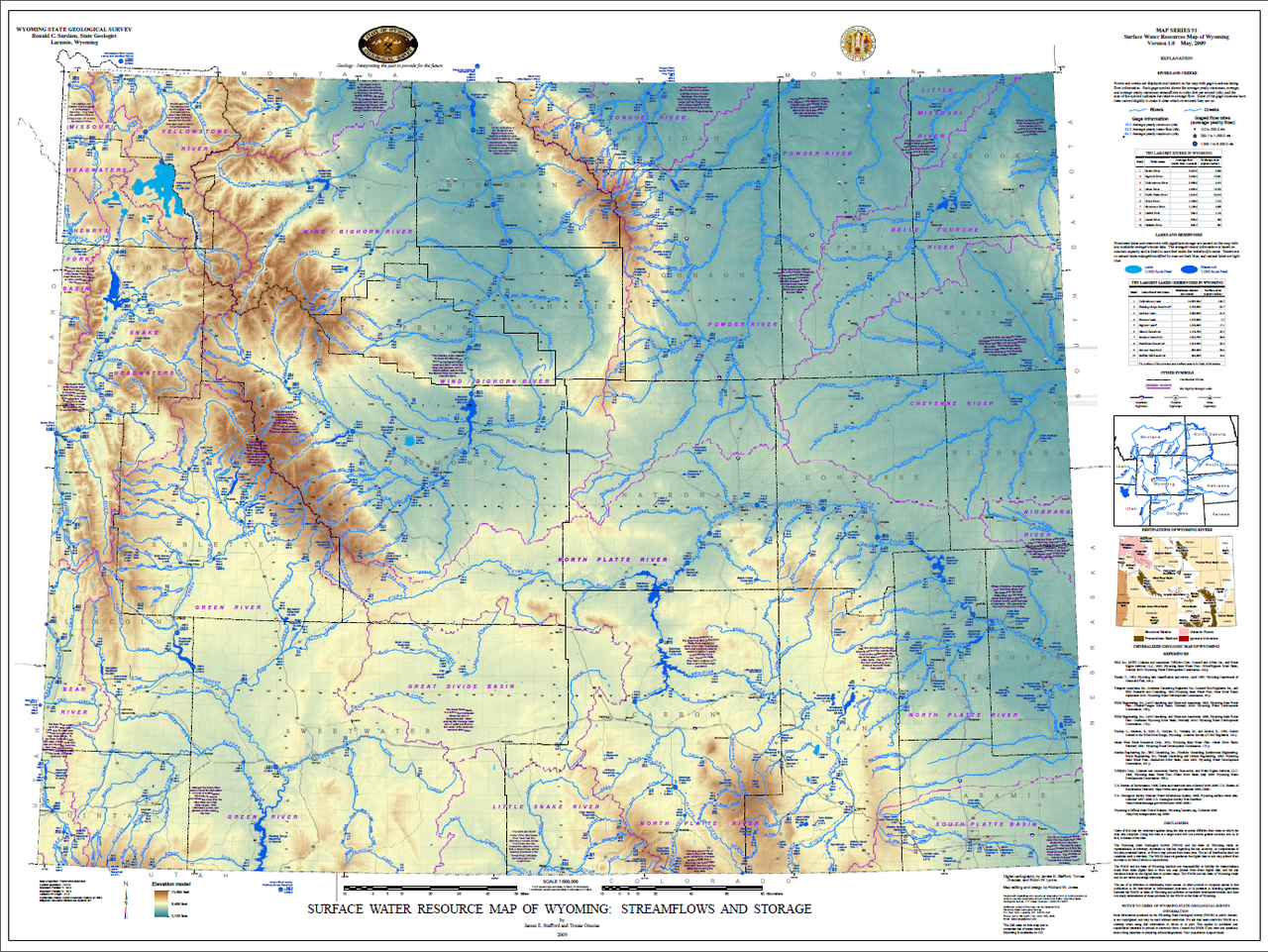 map of wyoming rivers