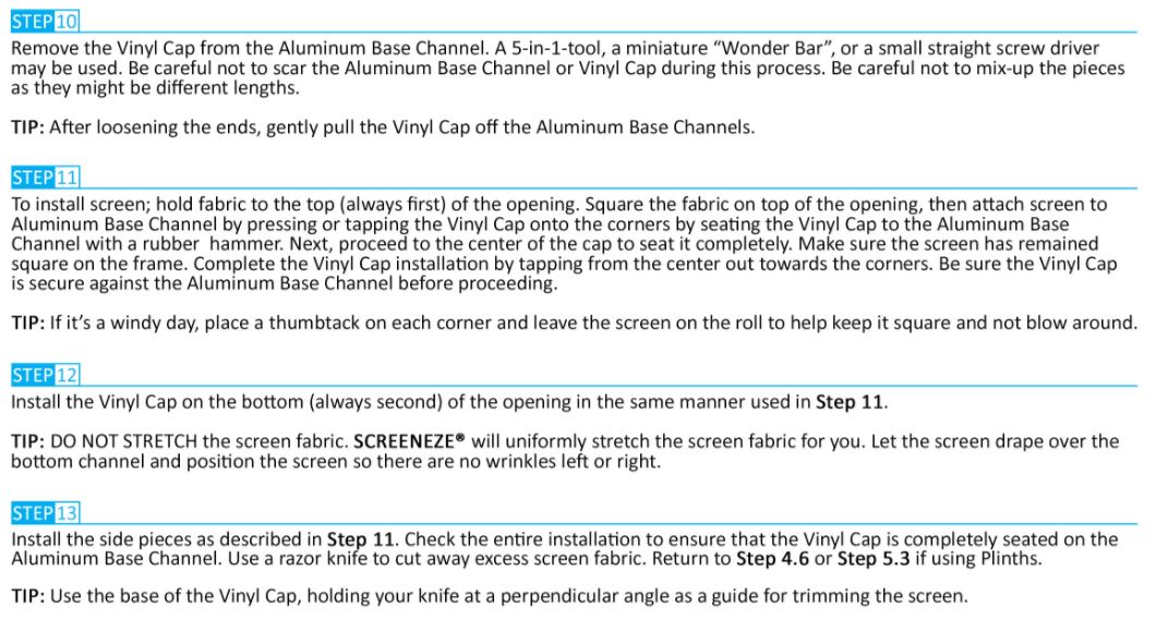 SCREENEZE Porch Parts - Top-Rated Screened-In Porch Parts | Metro ...