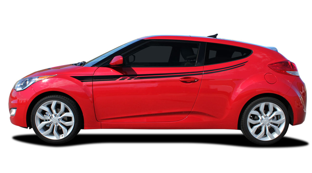 RUSH : Hyundai Veloster Vinyl Graphic Stripes Decal Kit for 2018 2017 ...
