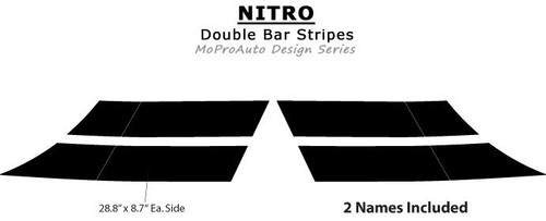 NITRO DOULBE BAR : Dodge Nitro Hood Stripes and Hood Decals Vinyl ...