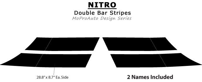 NITRO DOULBE BAR | Dodge Nitro Hood Stripes & Hood Decals Vinyl ...