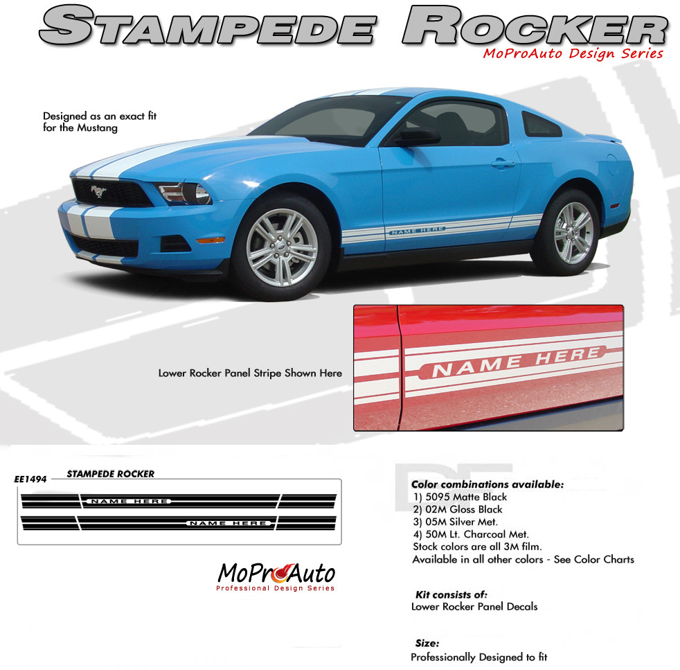 Mustang STAMPEDE ROCKER : 2010-2014 Ford Mustang Rocker Panel Stripes ...