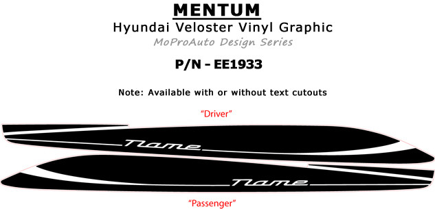 MENTUM : Hyundai Veloster Vinyl Graphic Stripes Decal Kit for 2018 2017 ...