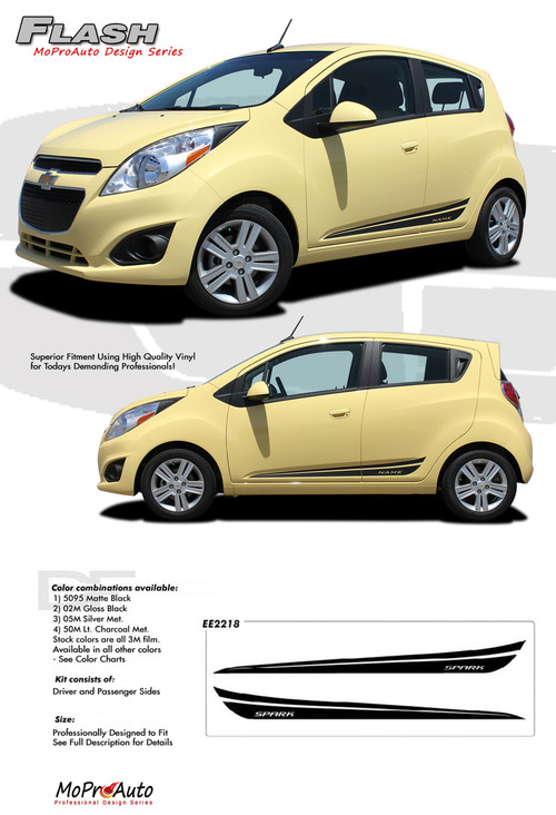 FLASH : Chevy Spark 2013 2014 2015 2016 Vinyl Graphics Stripe Decal Kit ...