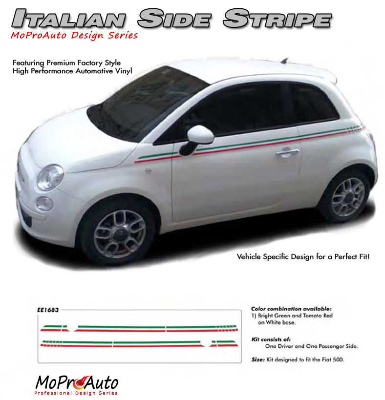 2011-2019 SE 5 ITALIAN STRIPE : Fiat 500 Abarth Vinyl Graphics Kit ...