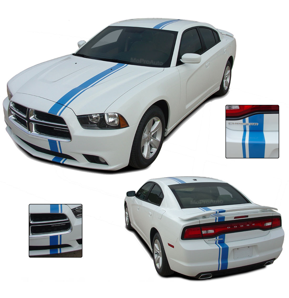 Graphics Decals Dodge Charger 2011-2014 Rally Racing Stripes 10" 3M Pro ...