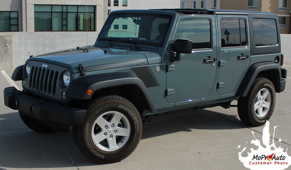 RUNDOWN : Jeep Wrangler Hood to Fender Vinyl Graphics Decal Stripe Kit ...