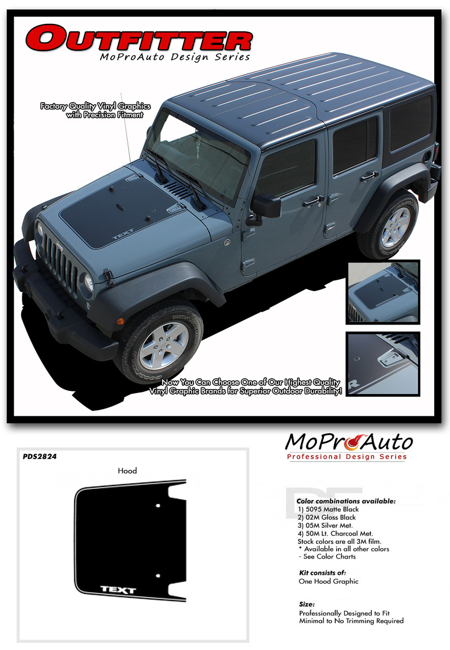 OUTFITTER : Jeep Wrangler Hood Vinyl Graphics Decal Stripe Kit for 2007 ...