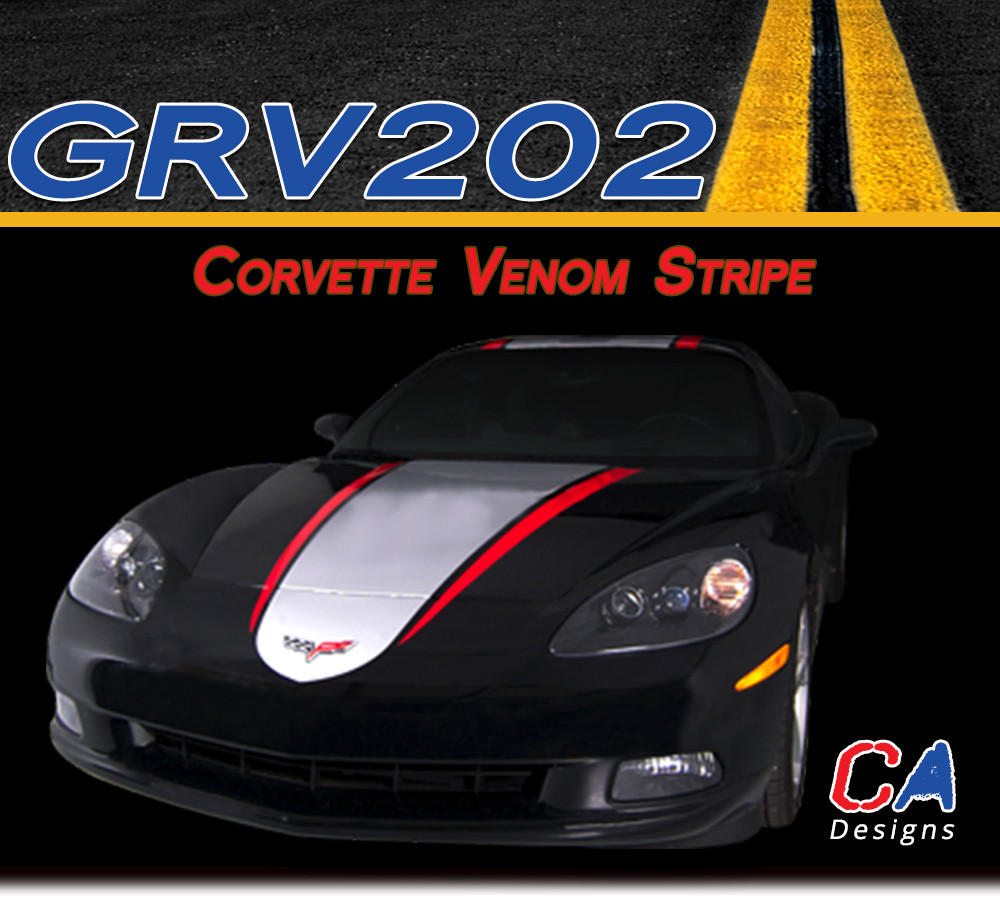 2005-2013 Chevy Corvette Venom Dual Color Rally Racing Vinyl Stripe Kit ...