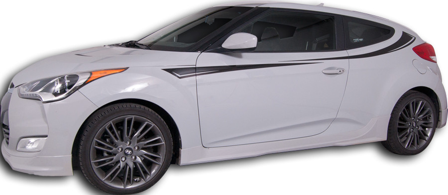 2011-2015 Hyundai Veloster Upper Body Swoop Vinyl Stripe Kit ...
