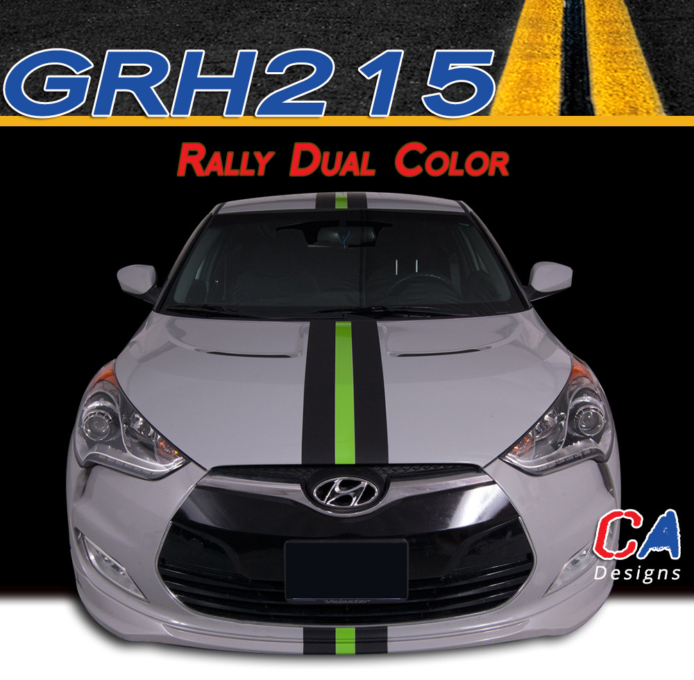 2011-2015 Hyundai Veloster Dual Color Rally Racing Vinyl Stripe Kit ...