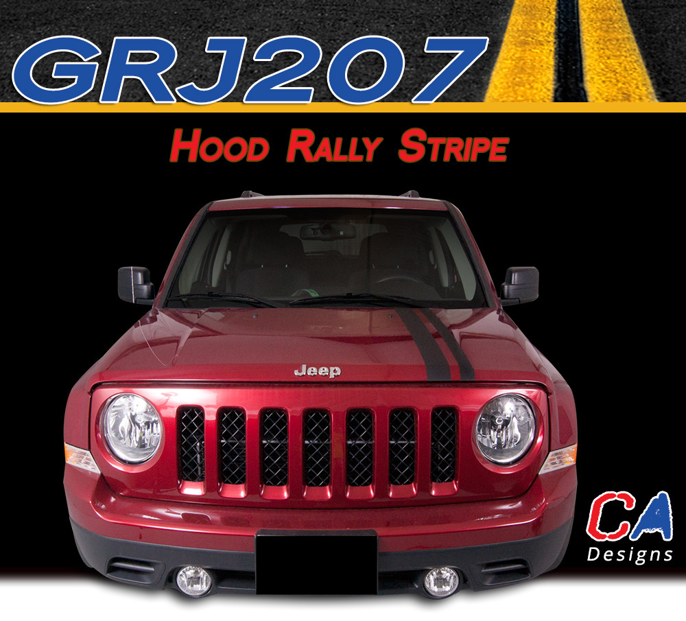 2007-2015 Jeep Patriot Hood Rally Vinyl Stripe Kit - MoProAuto ...