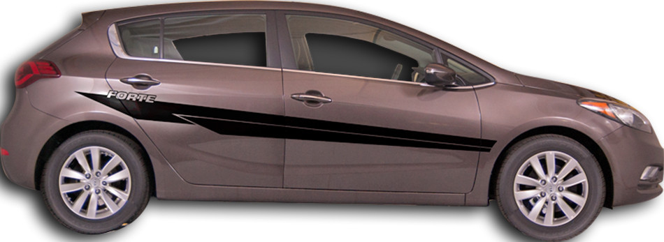 2014-2015 Kia Forte 5 Door Duel Wedge Vinyl Racing Stripe Kit ...
