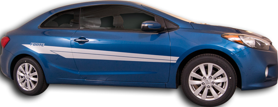 2014-2015 Kia Forte 2 Door Dual Wedge Vinyl Racing Stripe Kit ...