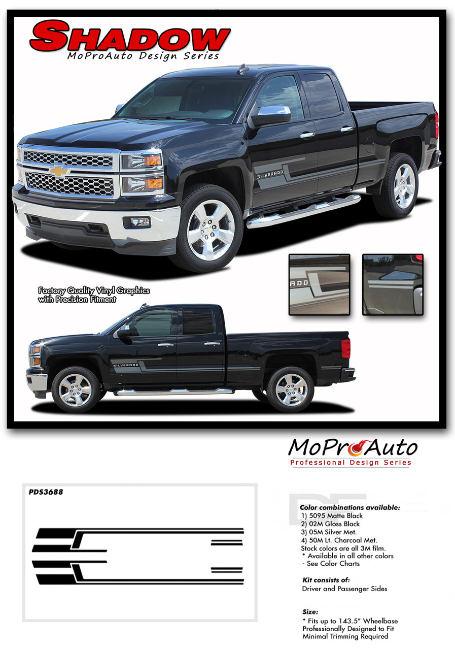 SHADOW : Chevy Silverado Vinyl Graphic Decal Lower Body Accent Stripe ...