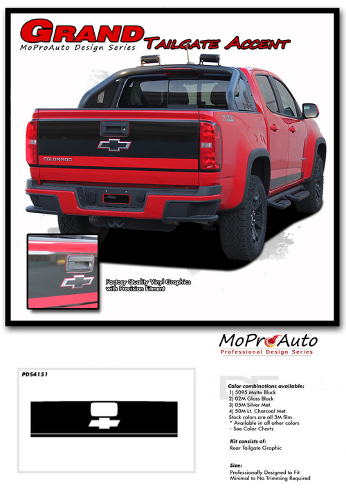 GRAND : 2015-2020 Chevy Colorado Rear Tailgate Blackout Decal Accent ...