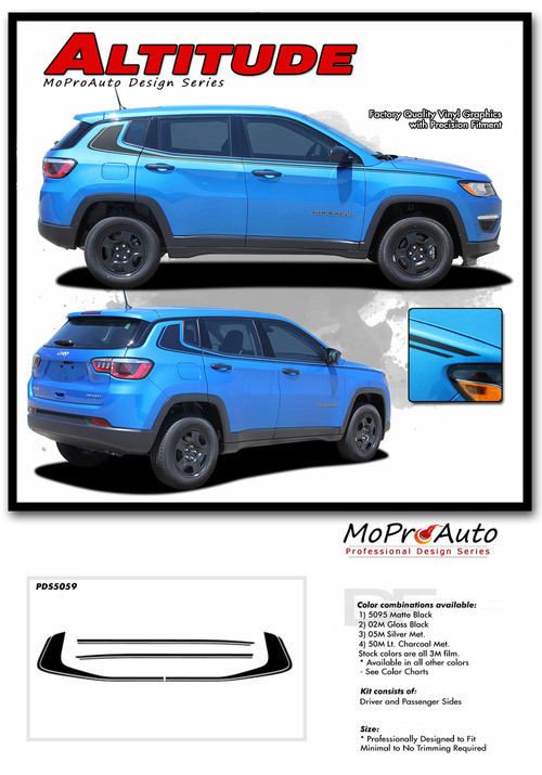 ALTITUDE : 2017-2021 Jeep Compass Vinyl Graphics Decal Stripe Upper ...