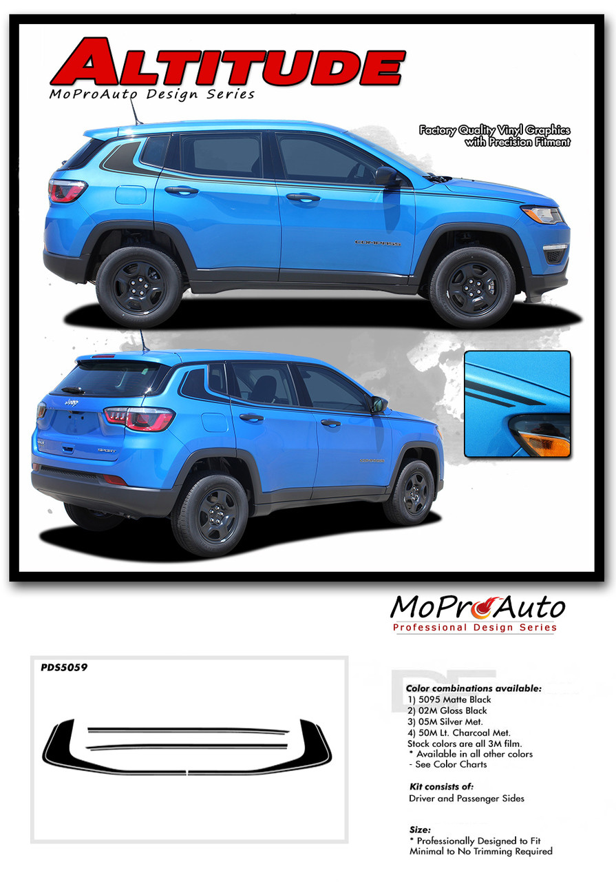 ALTITUDE | 2017-2025 Jeep Compass Vinyl Graphics Decal Stripe Upper ...