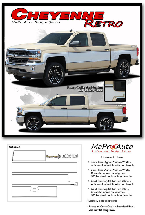 CHEYENNE RETRO : 2014-2018 Chevy Silverado Mid-Body Wrap Accent Graphic ...