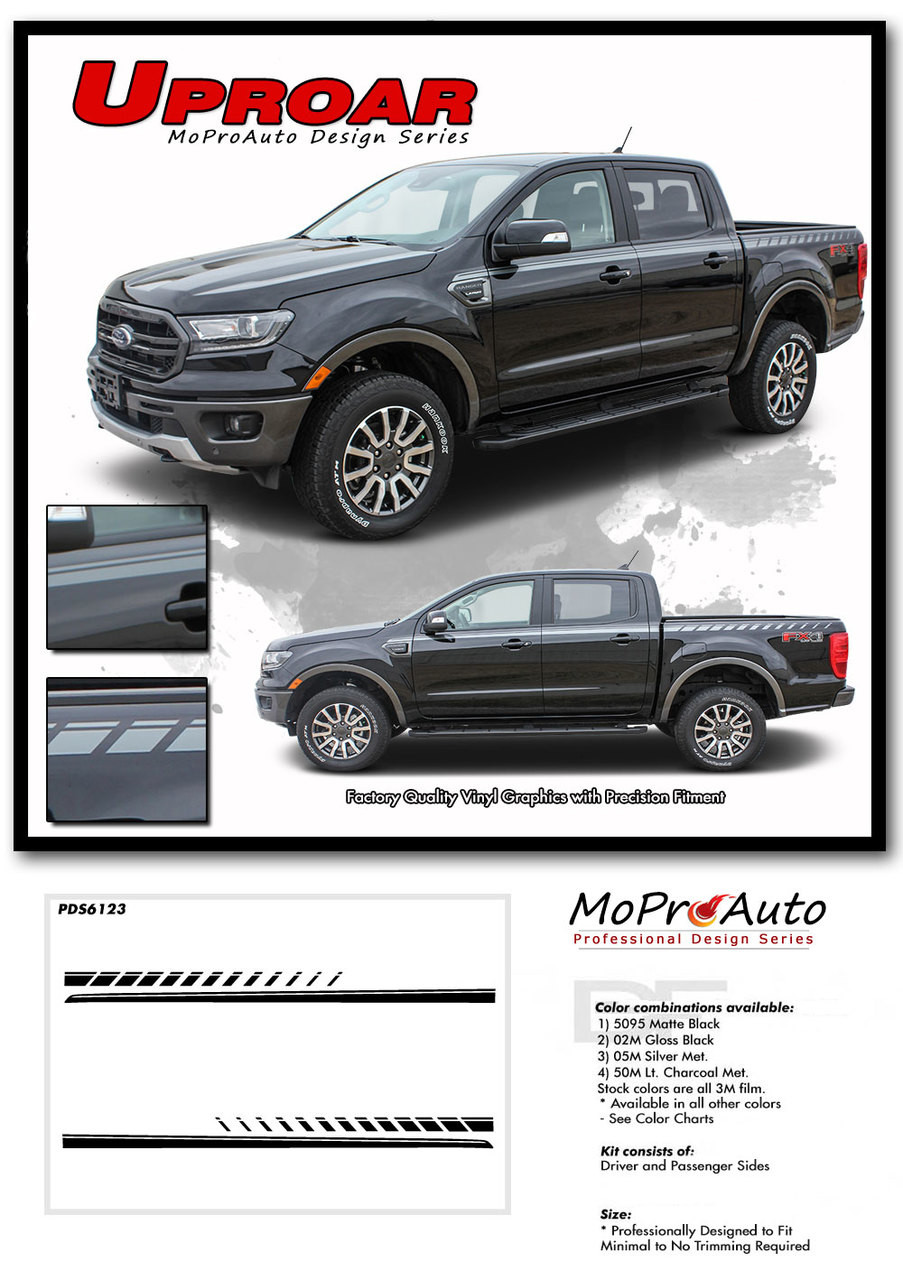 UPROAR : Ford Ranger Upper Body Door Stripes Vinyl Graphics Decals Kit ...