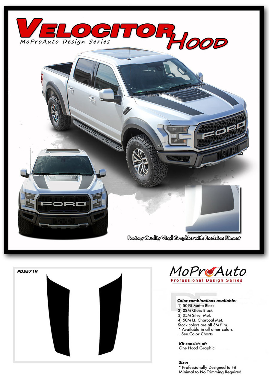 VELOCITOR HOOD | Ford Raptor Split Hood Stripes Vinyl Graphics Decals ...