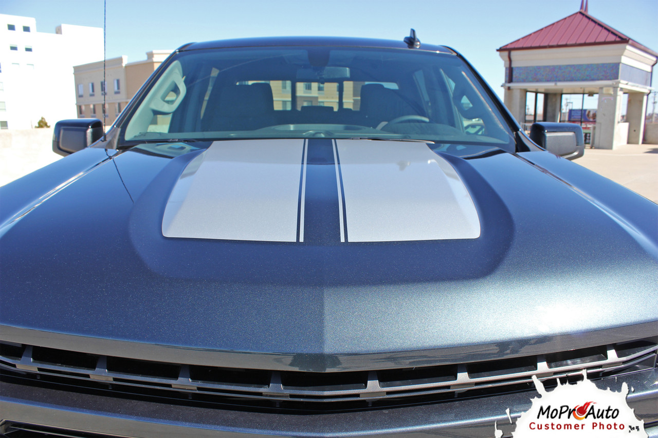 BOW RALLY : Chevy Silverado Racing Stripes Hood Decal Vinyl Graphic Kit ...