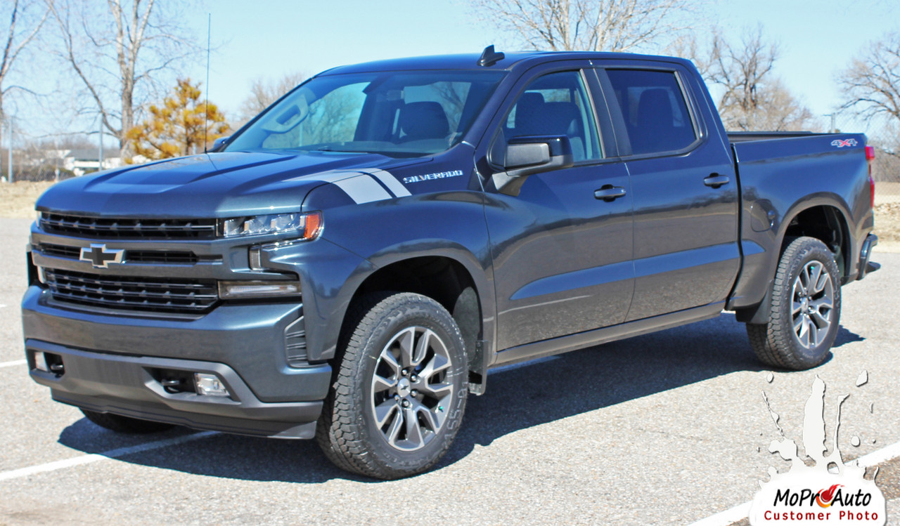 HASHMARK 1500 | Chevy Silverado Fender to Hood Stripes Double Bar Hash ...
