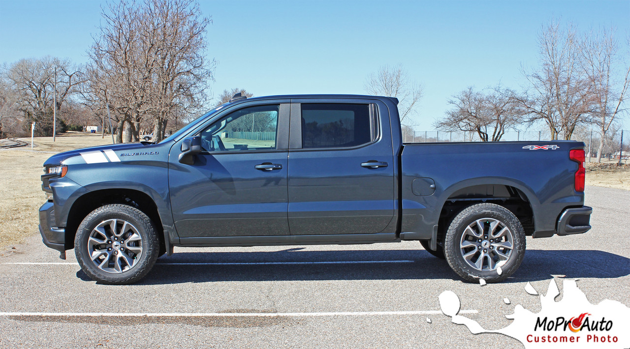 HASHMARK 1500 | Chevy Silverado Fender to Hood Stripes Double Bar Hash ...