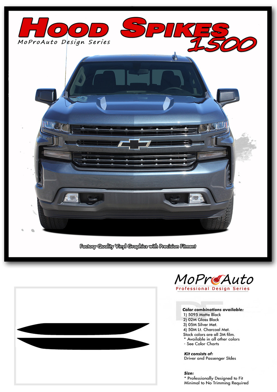 HOOD SPIKES 1500 : Chevy Silverado Hood Spike Decals Hood Spear Stripes ...