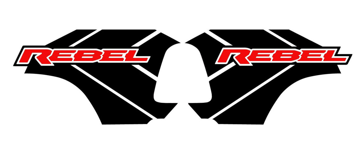 REBEL Decals Vinyl Graphics (2 Decals - 35.2 inches by 10.2 inches ...