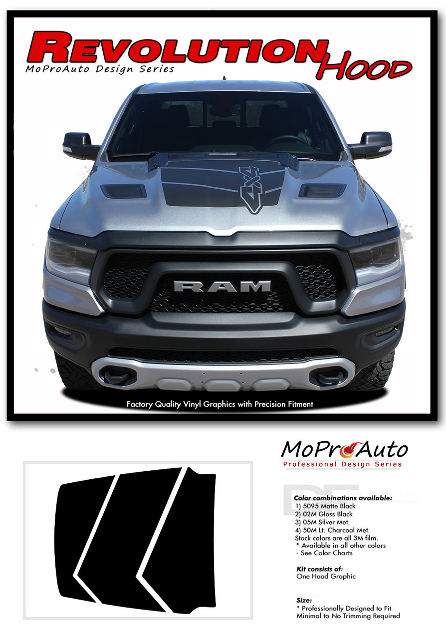 REVOLUTION HOOD : 2019 2020 2021 Dodge Ram Rebel Hood Decals Vinyl ...