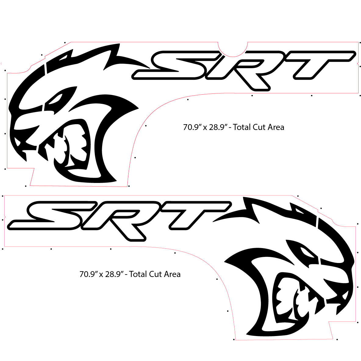 Dodge Challenger Side Stripes SRT HELLCAT : Side Body Decals Vinyl ...